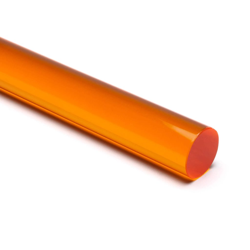 Amber Transparent Acrylic Round Rod - Sheen Plastics