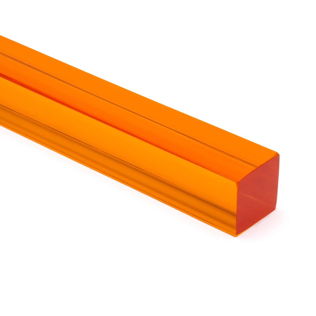 Amber Transparent Acrylic Square Rod - Sheen Plastics