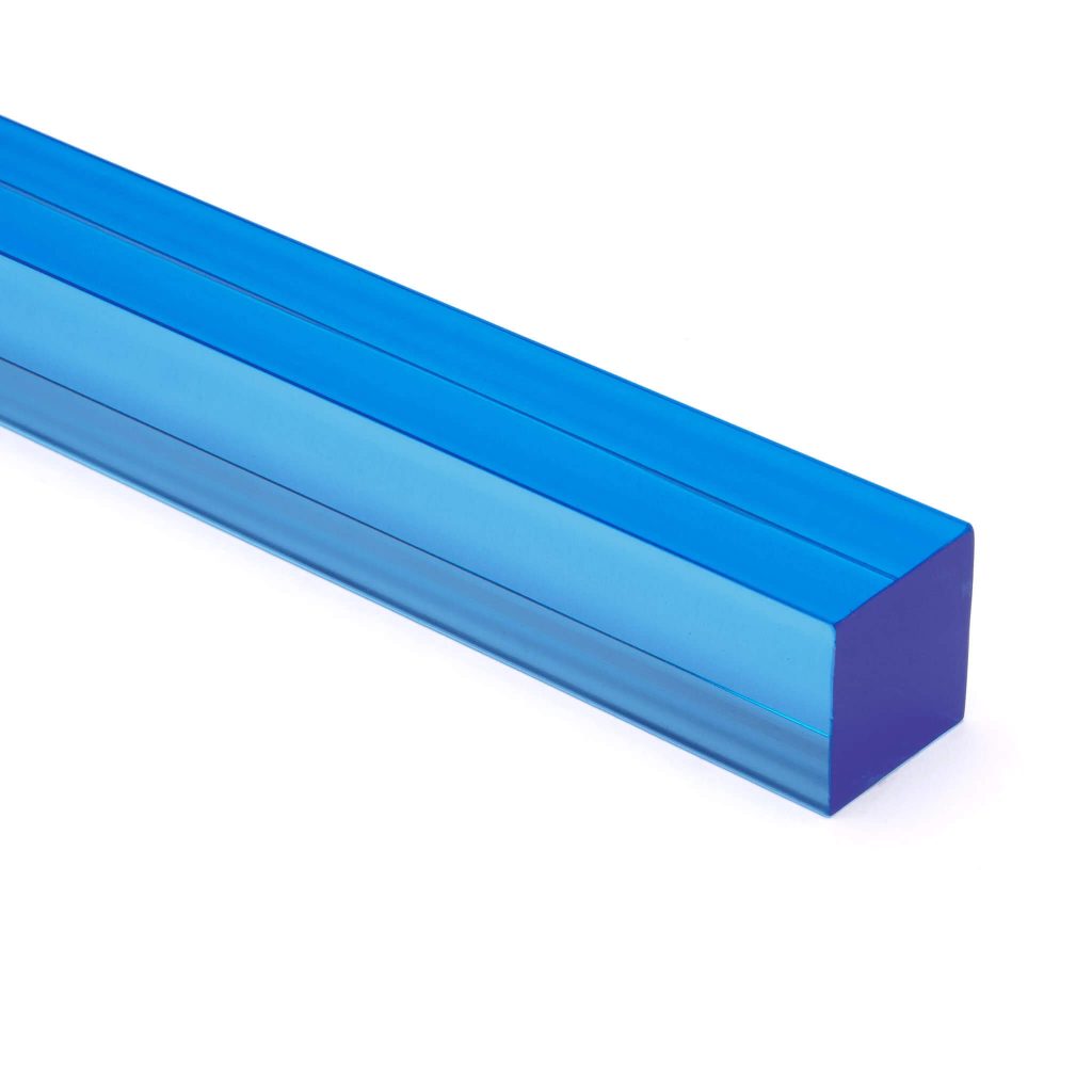 Blue Fluorescent Acrylic Square Rod - Sheen Plastics