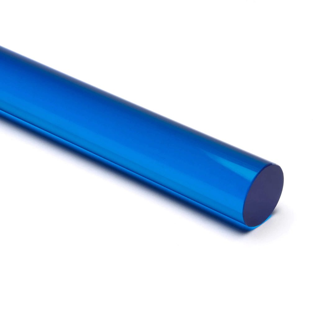 Blue Transparent Acrylic Round Rod - Sheen Plastics