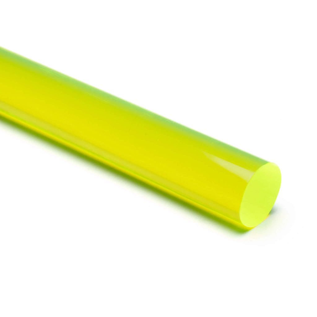 Green Fluorescent Acrylic Round Rod - Sheen Plastics