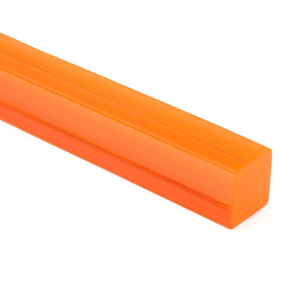 Orange Fluorescent Acrylic Square Rod - Sheen Plastics