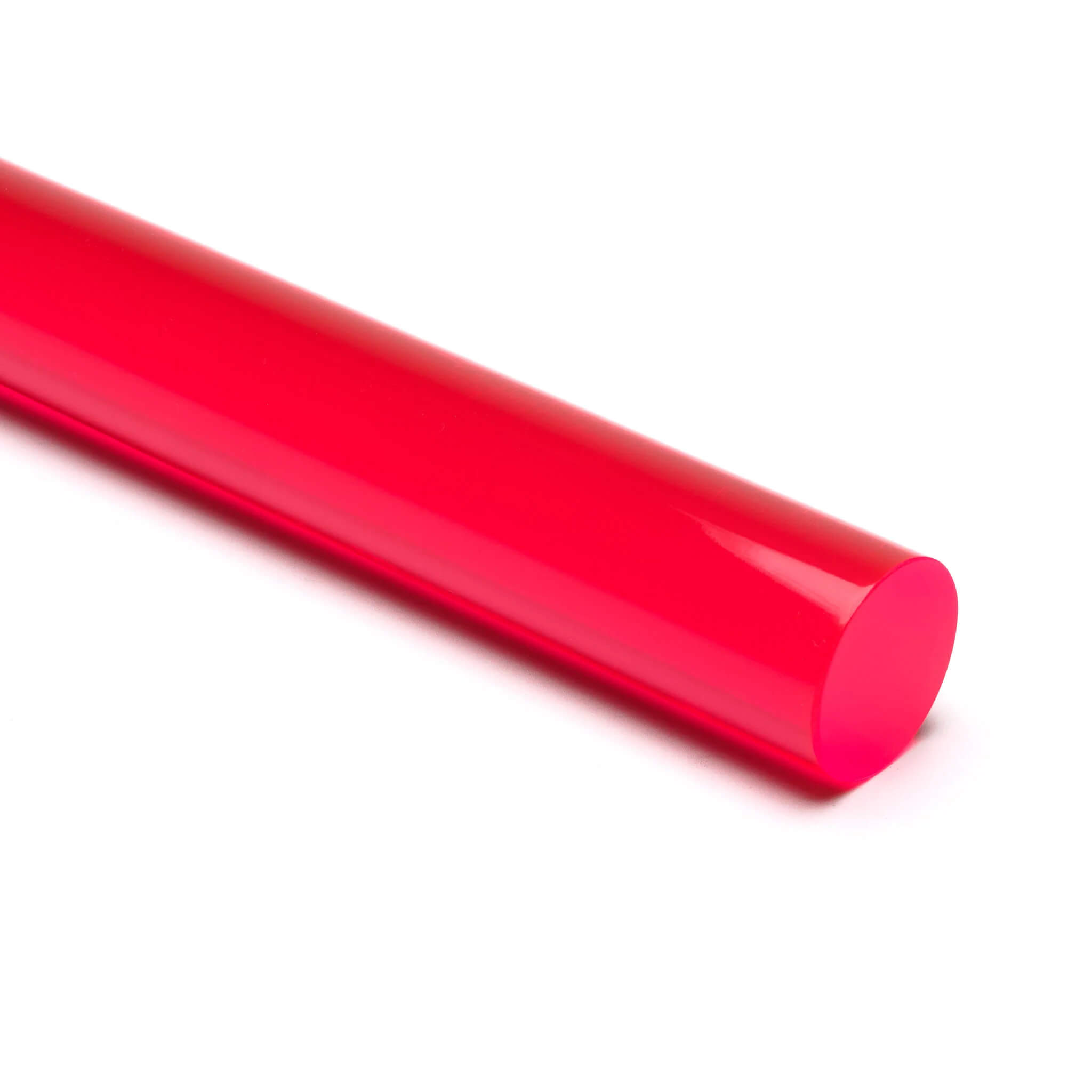 Pink-Red Fluorescent Acrylic Round Rod - Sheen Plastics