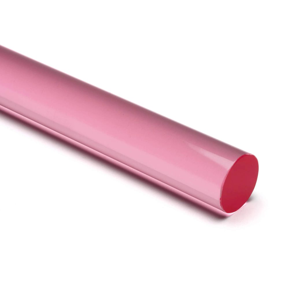 Pink Transparent Acrylic Round Rod - Sheen Plastics