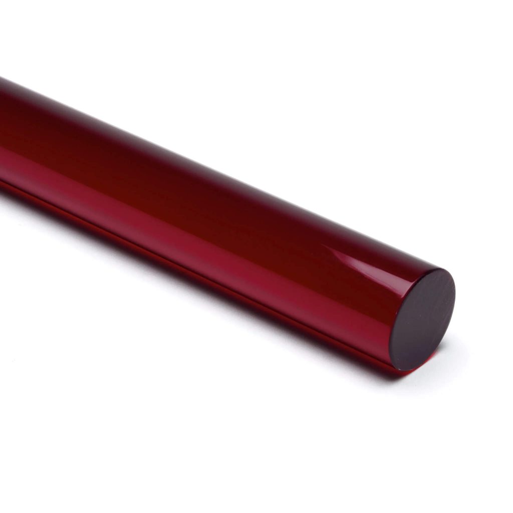 Red Transparent Acrylic Round Rod - Sheen Plastics