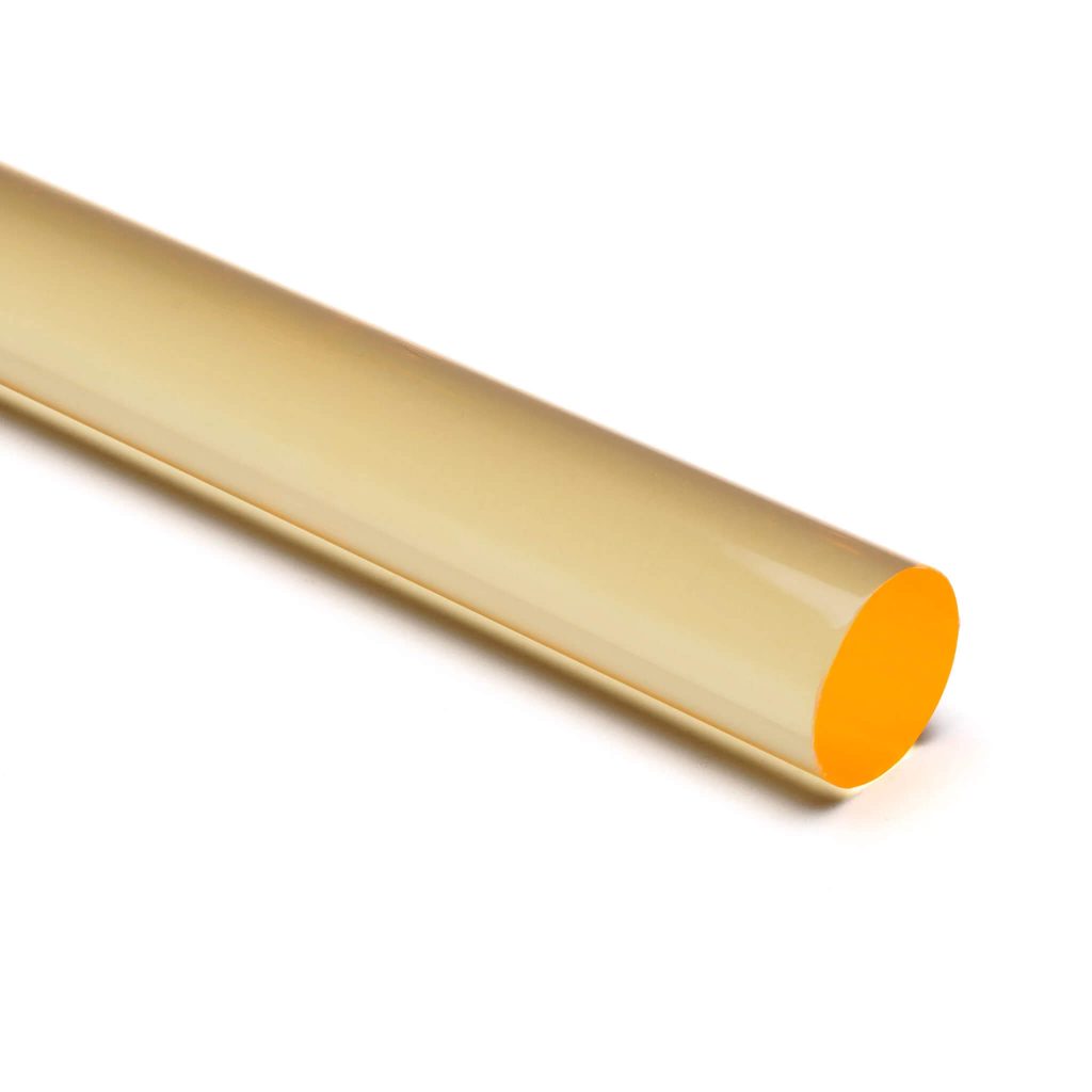 Yellow Fluorescent Acrylic Round Rod - Sheen Plastics