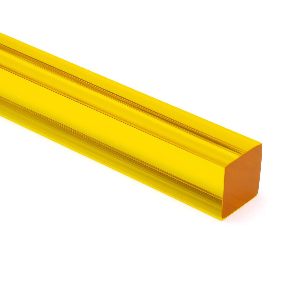 Yellow Transparent Acrylic Square Rod - Sheen Plastics